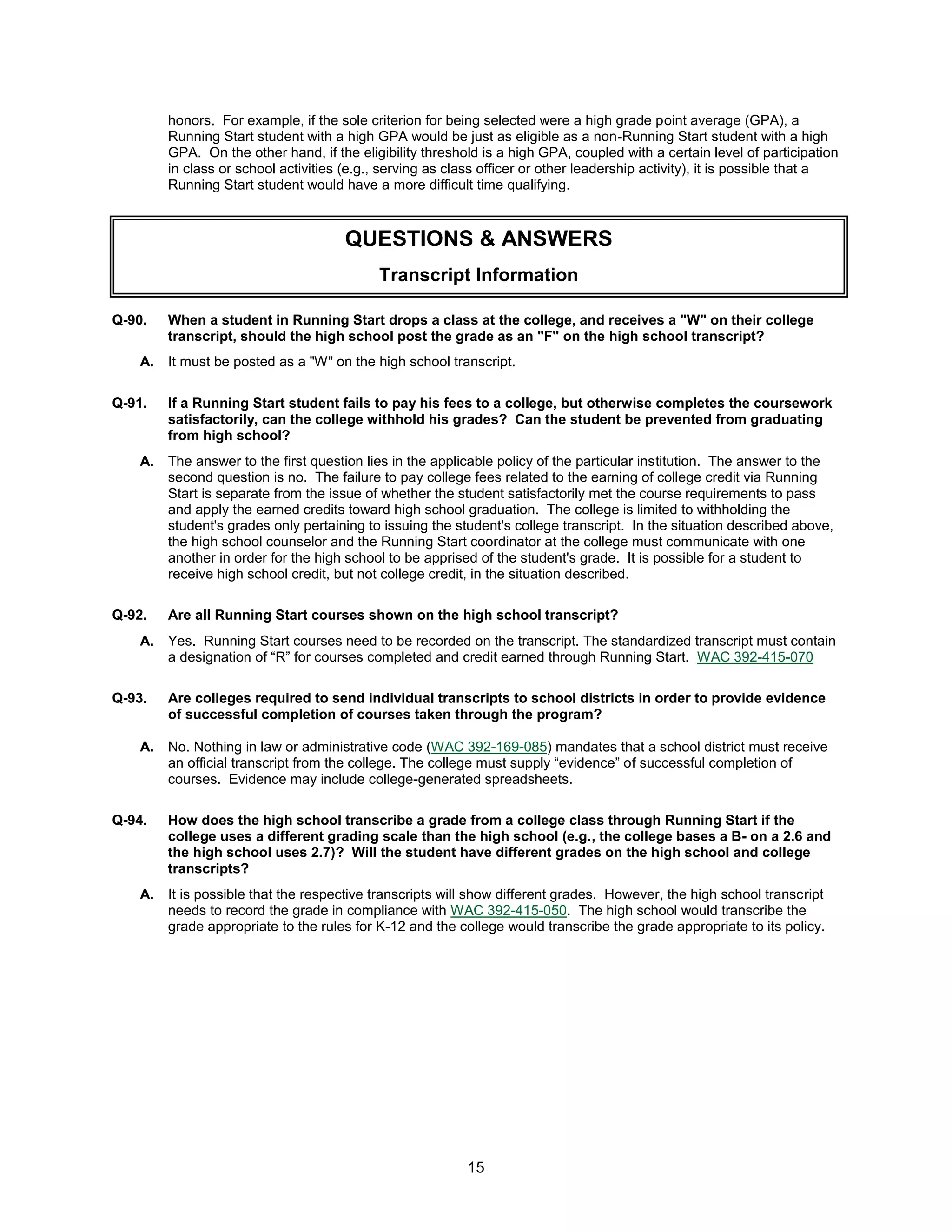 Washington State Running Start program | PDF