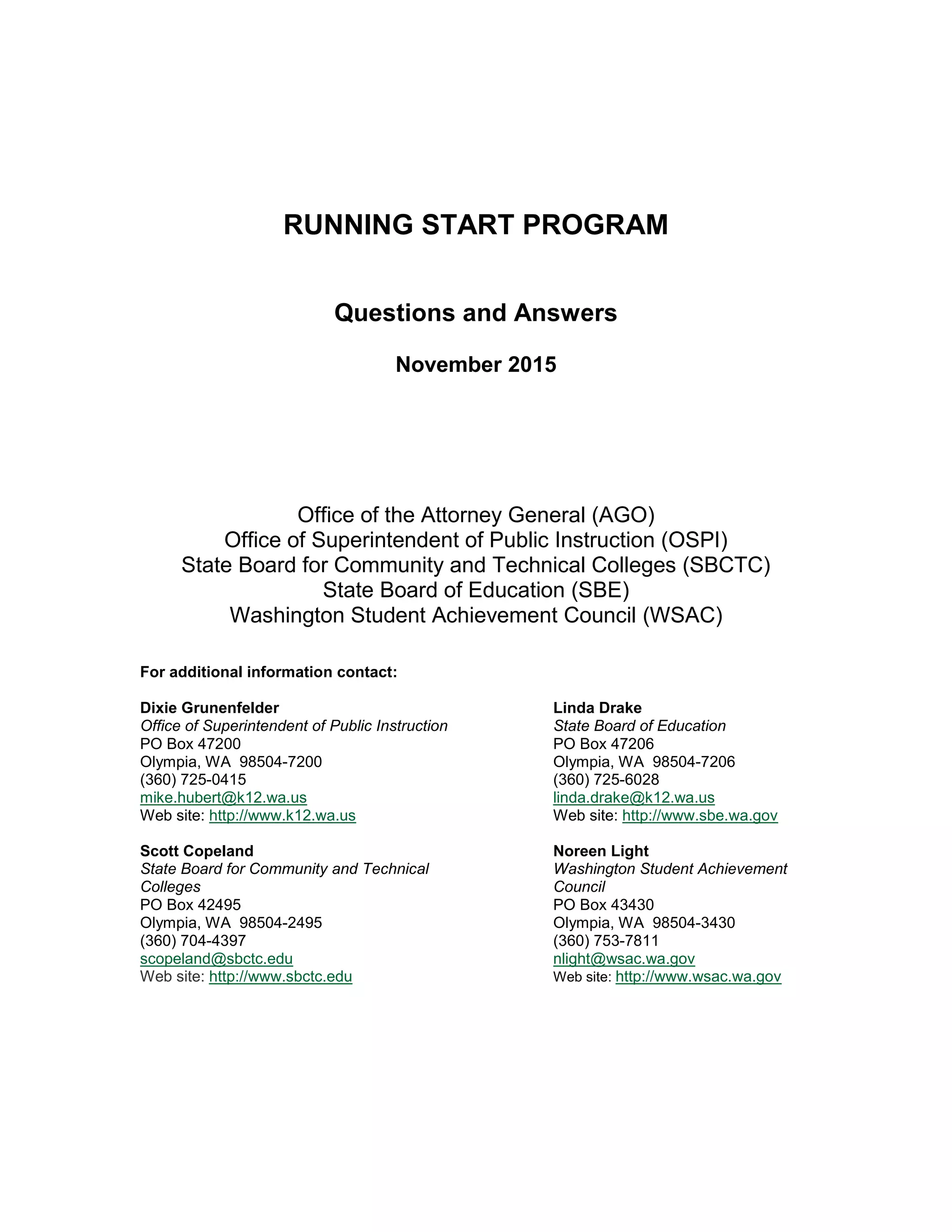 Washington State Running Start program | PDF