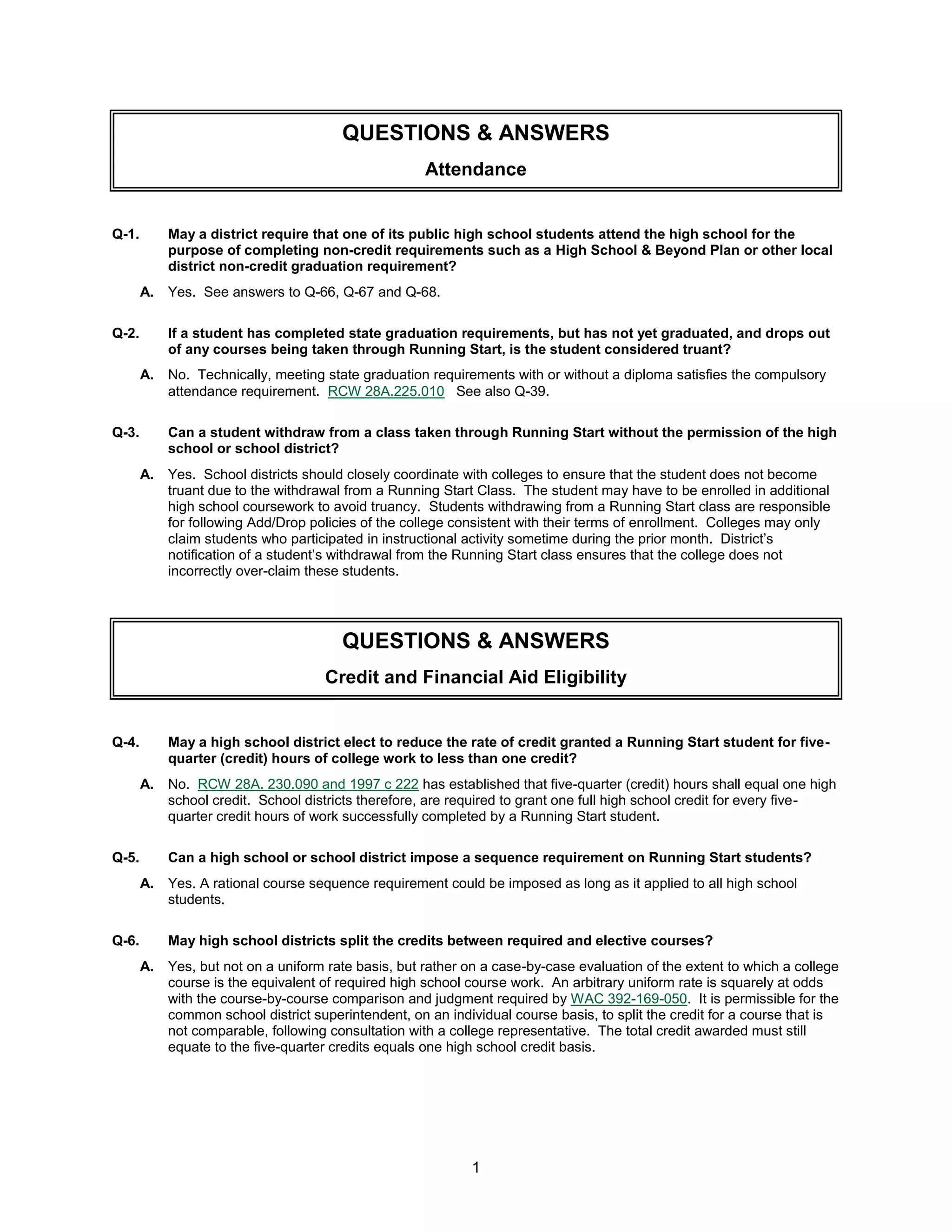 Washington State Running Start program | PDF