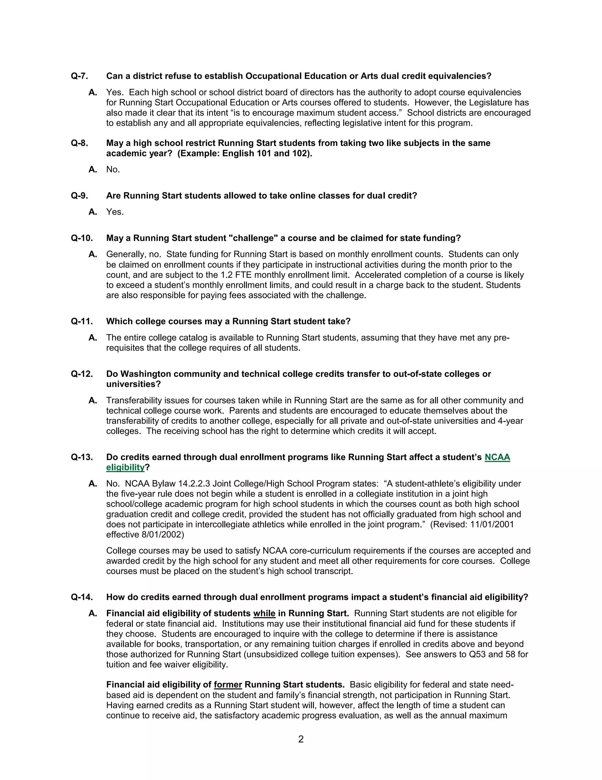 Washington State Running Start program | PDF