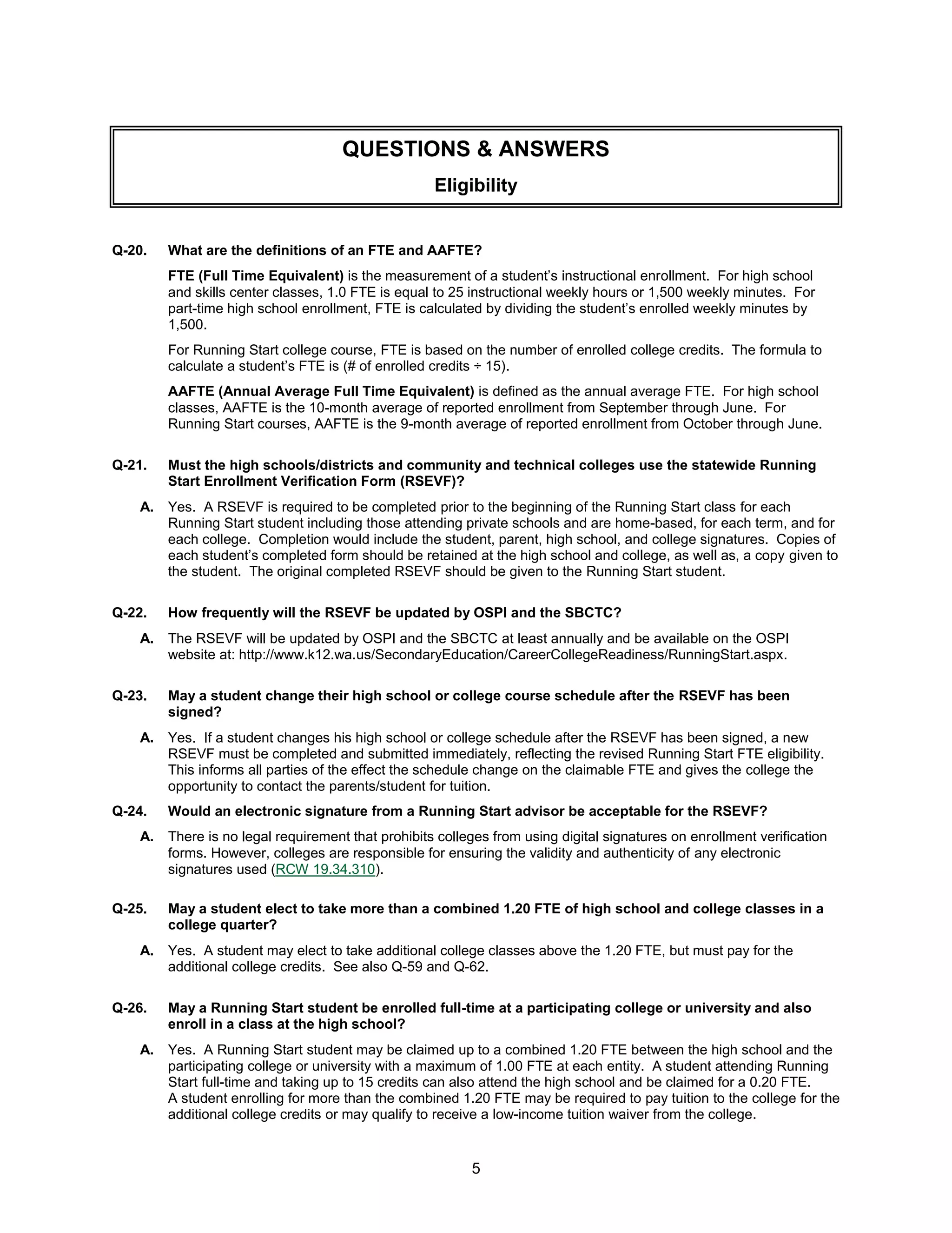 Washington State Running Start program | PDF