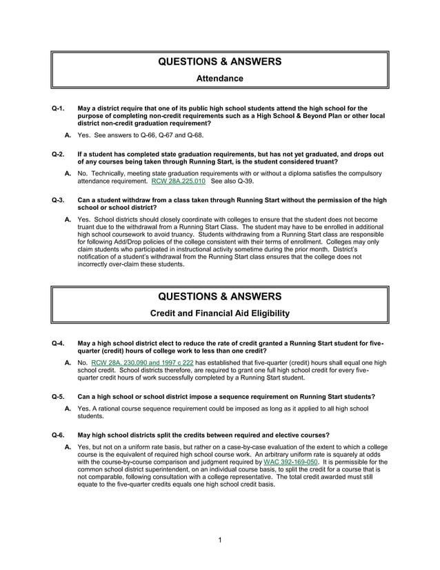 Washington State Running Start program | PDF