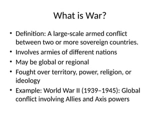 Understanding about what is War versus Civil War | PPTX