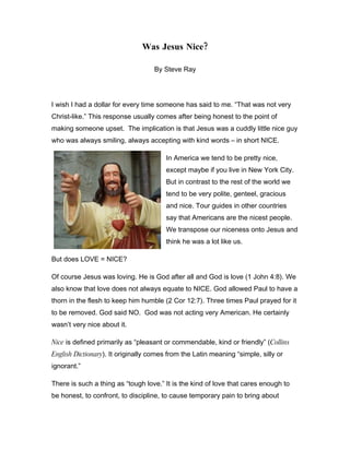 Was Jesus Nice | DOC
