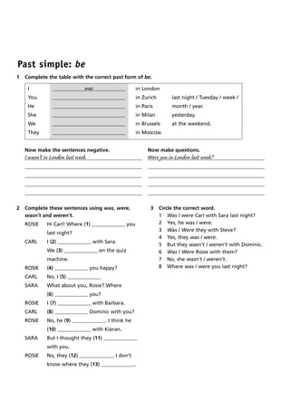 Was were-worksheet | PDF