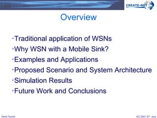 Supporting the Sink mobility: a case study for WSN | PPT