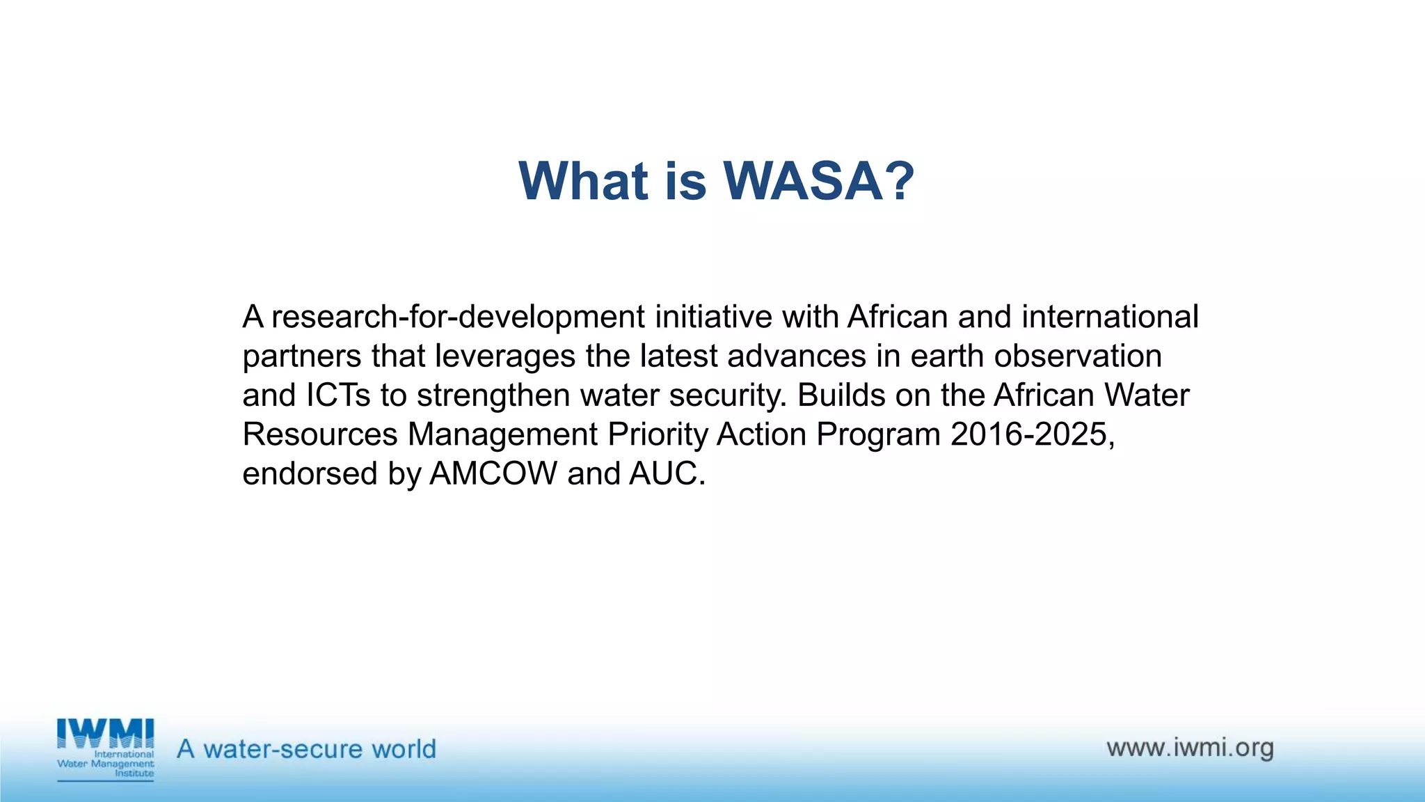 Water-Secure Africa (WASA) Initiative | PDF