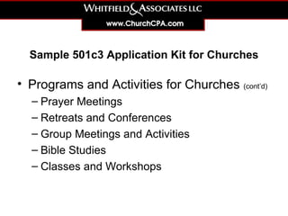 Sample 501c3 Application Kit for Churches | PPT | Christianity ...