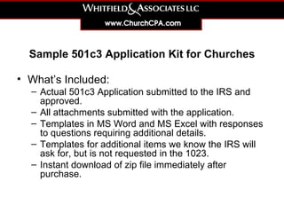Sample 501c3 Application Kit for Churches