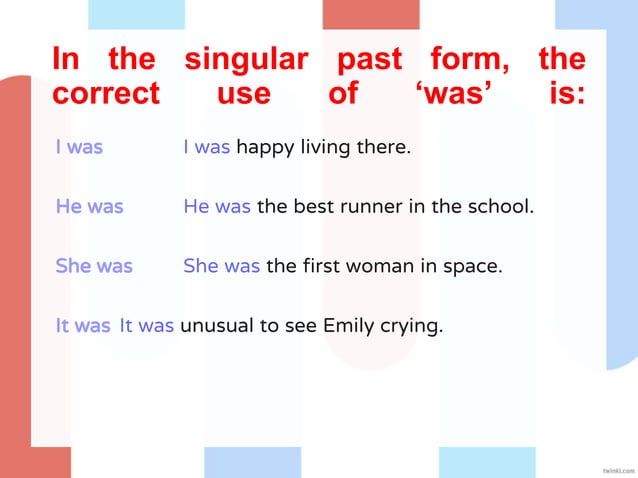 When should I use was and were? Power Point Presentation | PPT