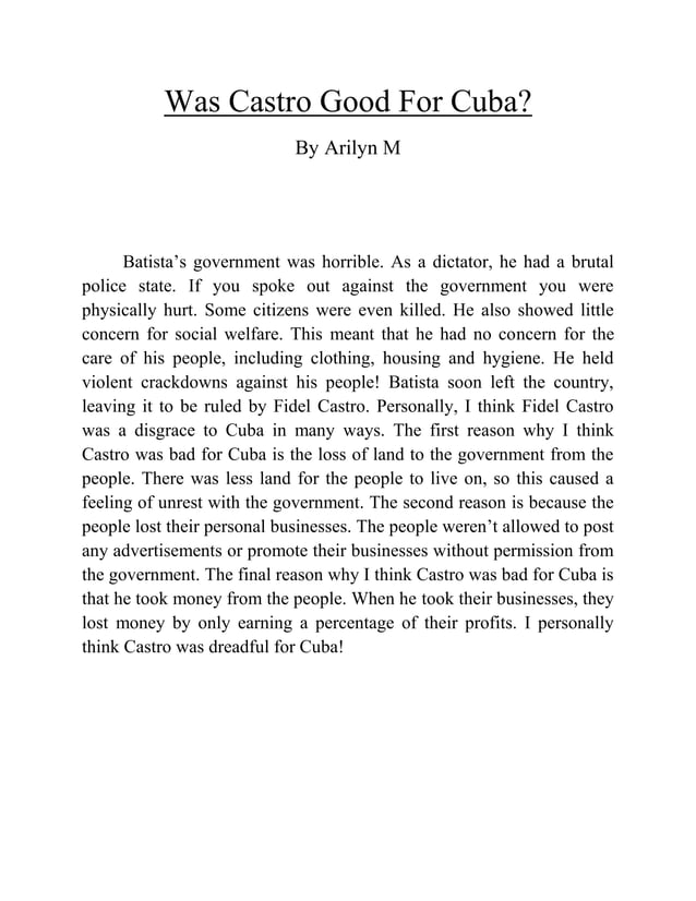 Was castro good for cuba | PDF