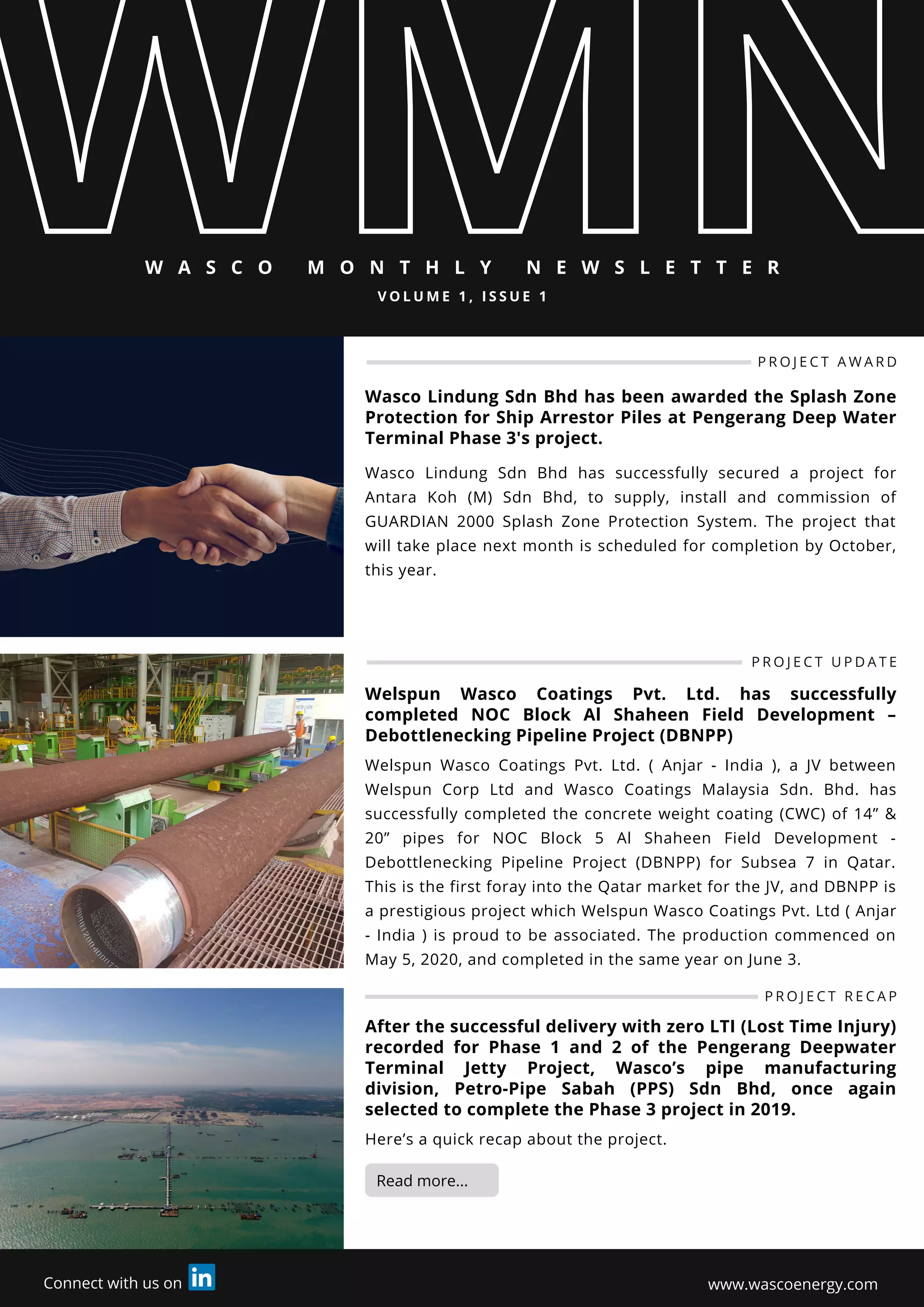 Wasco Monthly Newsletter Volume 1 Issue 1 | PDF