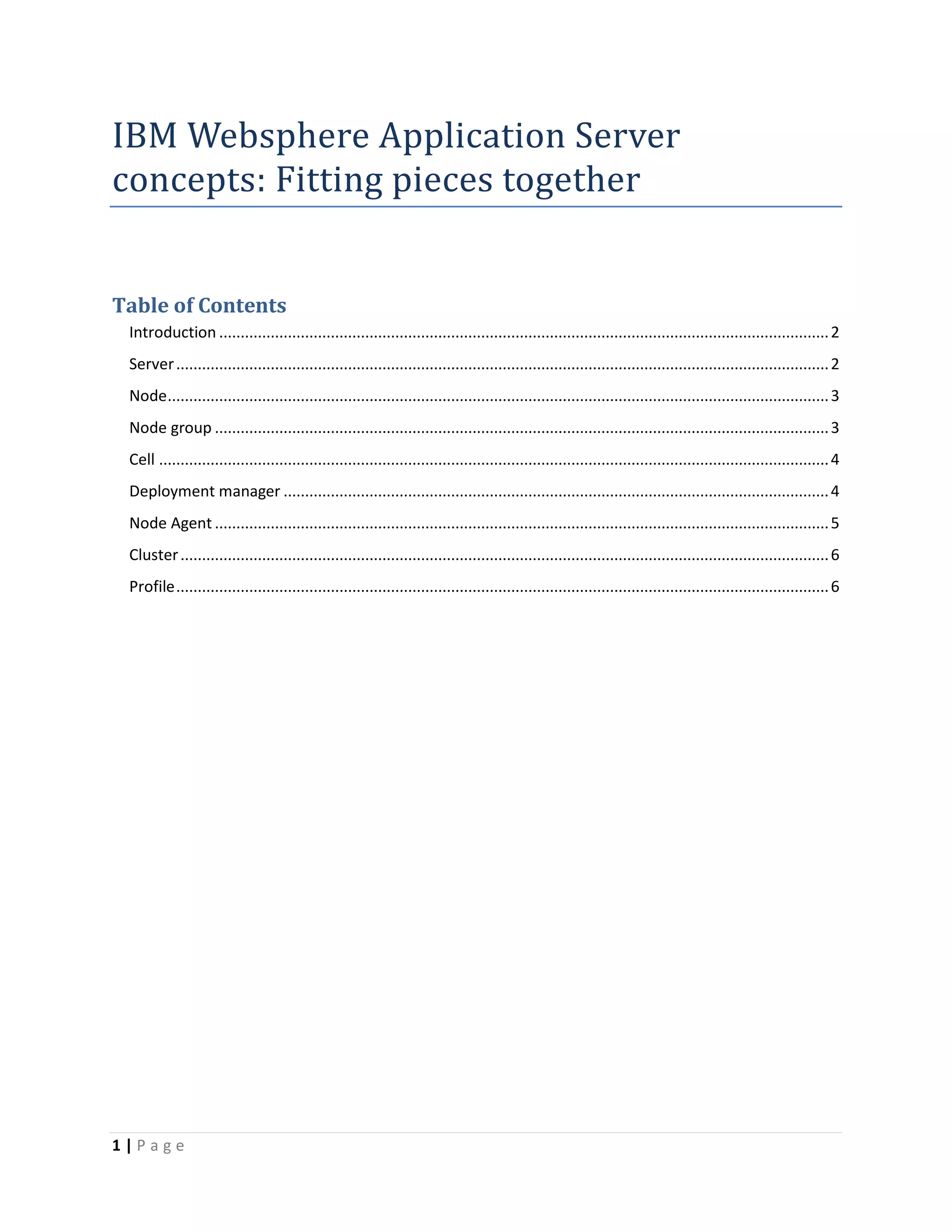 IBM Websphere concepts | DOCX