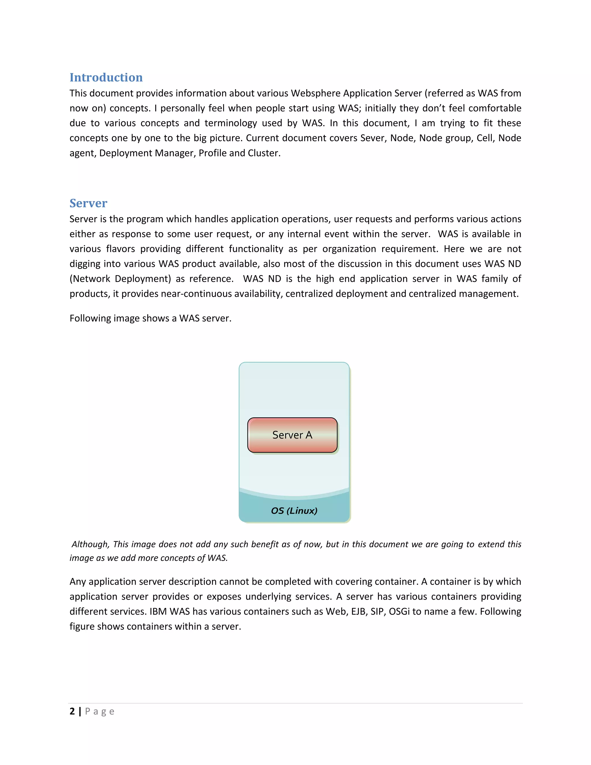 Ibm Websphere Concepts Docx Operating Systems Computer Software And Applications