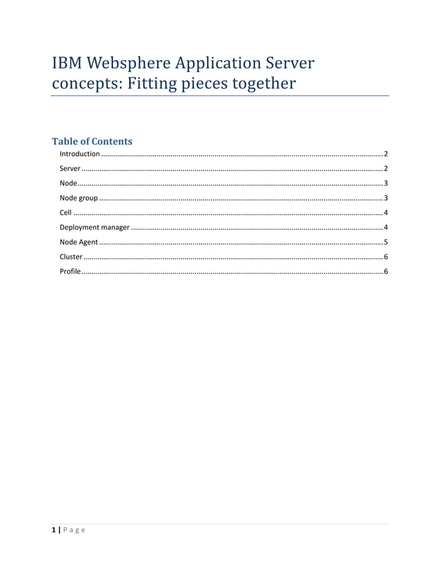 IBM Websphere concepts | DOCX | Operating Systems | Computer Software and Applications