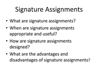 Amy Driscoll: Signature Assignments | PPTX | Educational Assessment ...