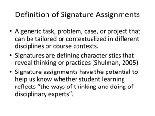 Amy Driscoll: Signature Assignments | PPTX | Educational Assessment | Education