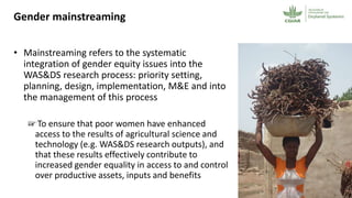 Drylands Systems CRP Gender Implementation Workshop West African Sahel & Dryland Savanna ...