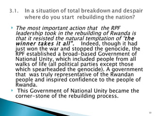 Post genocide challenges and achievements in Rwanda | PPT