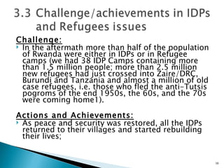 Post genocide challenges and achievements in Rwanda | PPT