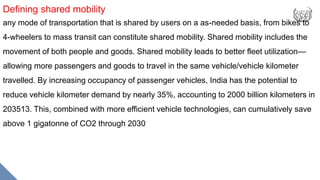 shared mobility and various shared mobility models | PPT
