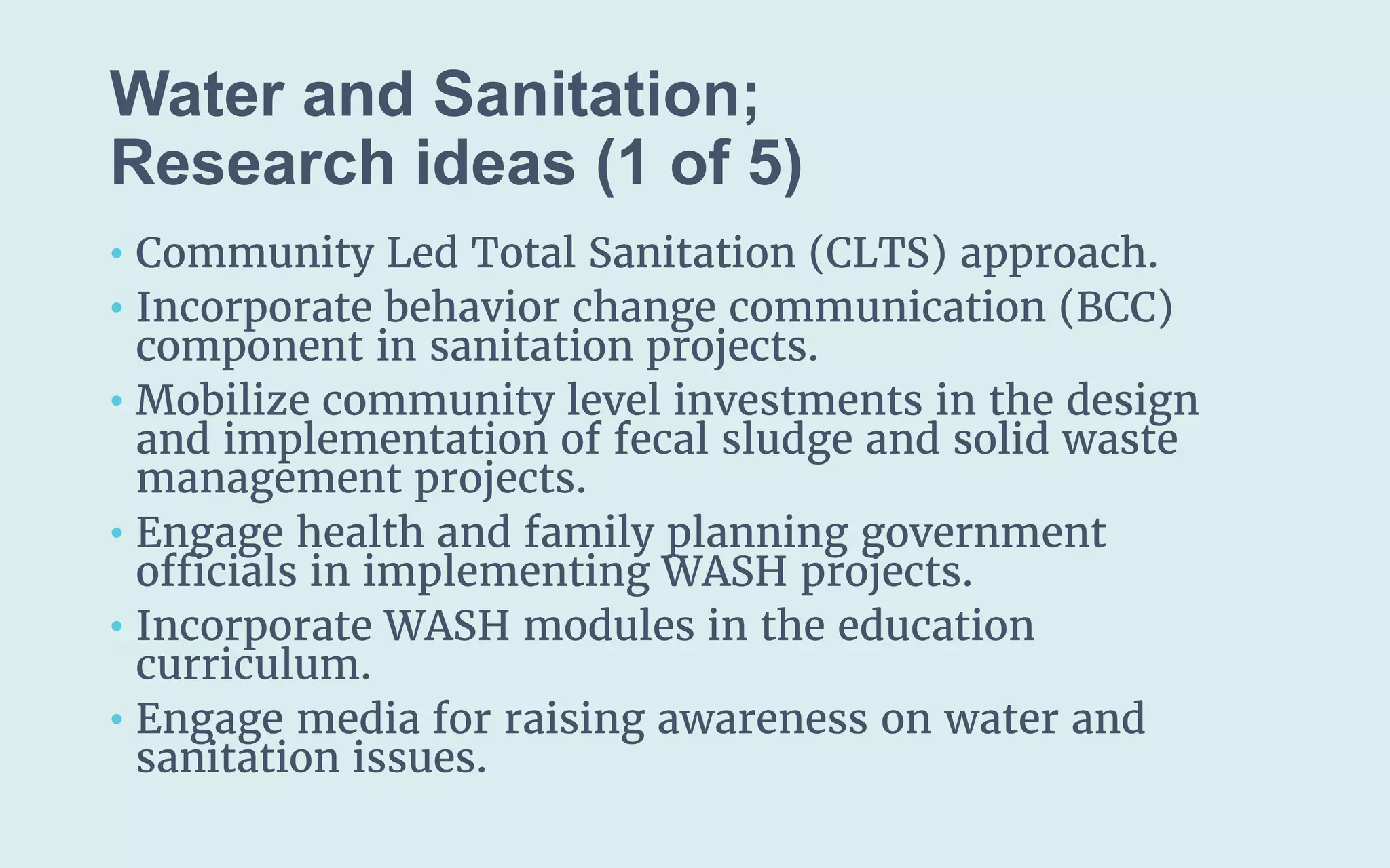 Top Ideas for Water and Sanitation | PPTX