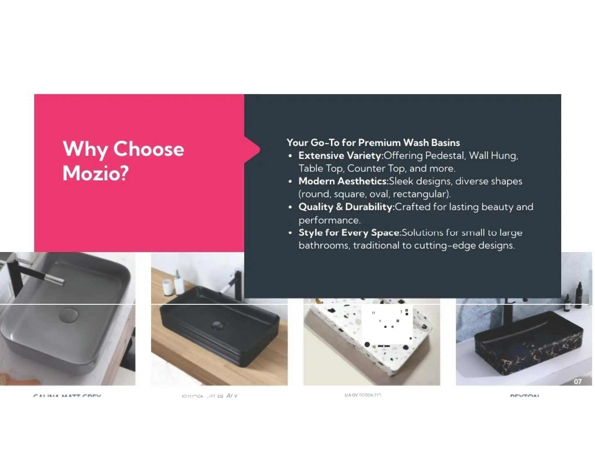 Mozio Wash Basins: Design, Colour, & Form | PPT