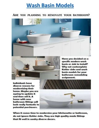 Wash Basin Models | PDF