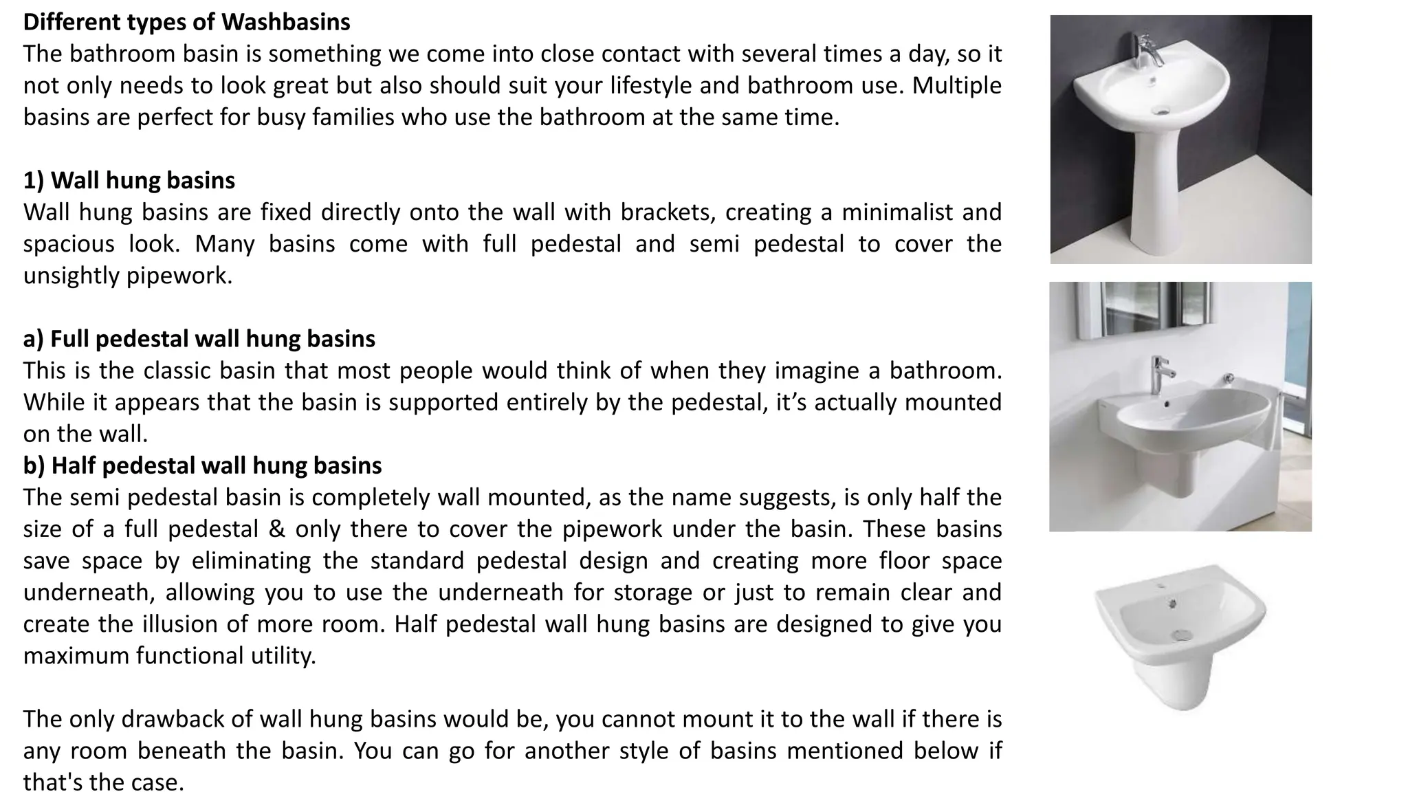 WASH BASINS.pptx it's important and usees types applications | PPTX