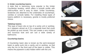 WASH BASINS.pptx it's important and usees types applications | PPTX