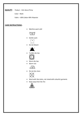 Wash care label analysis | DOCX