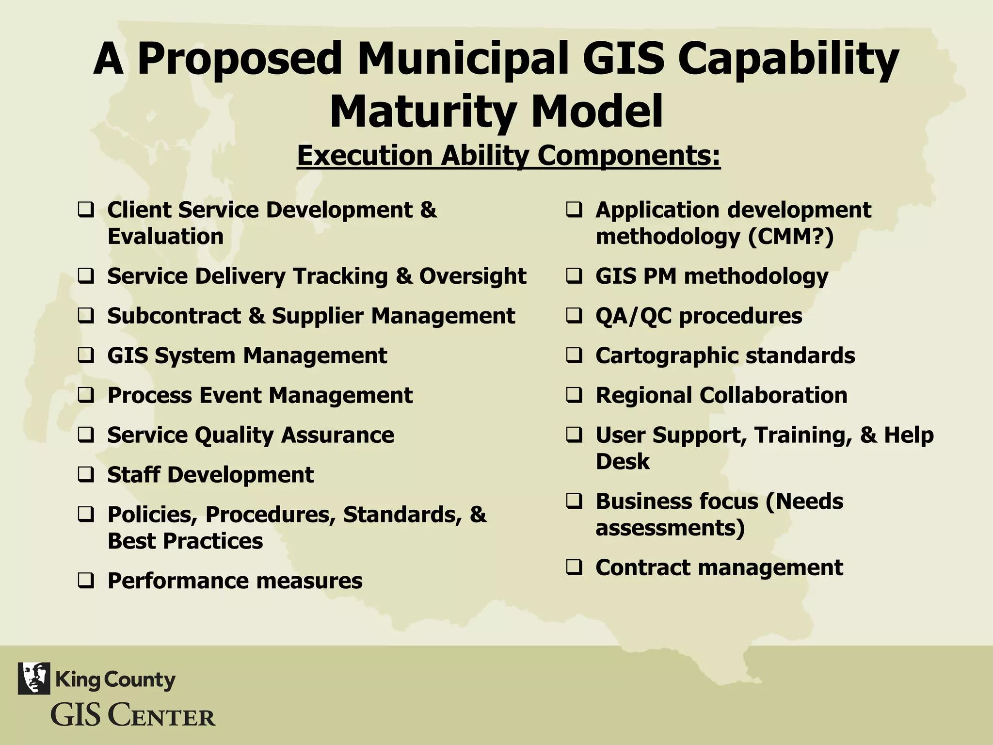 A Proposed Municipal GIS Capability Maturity Model | PDF