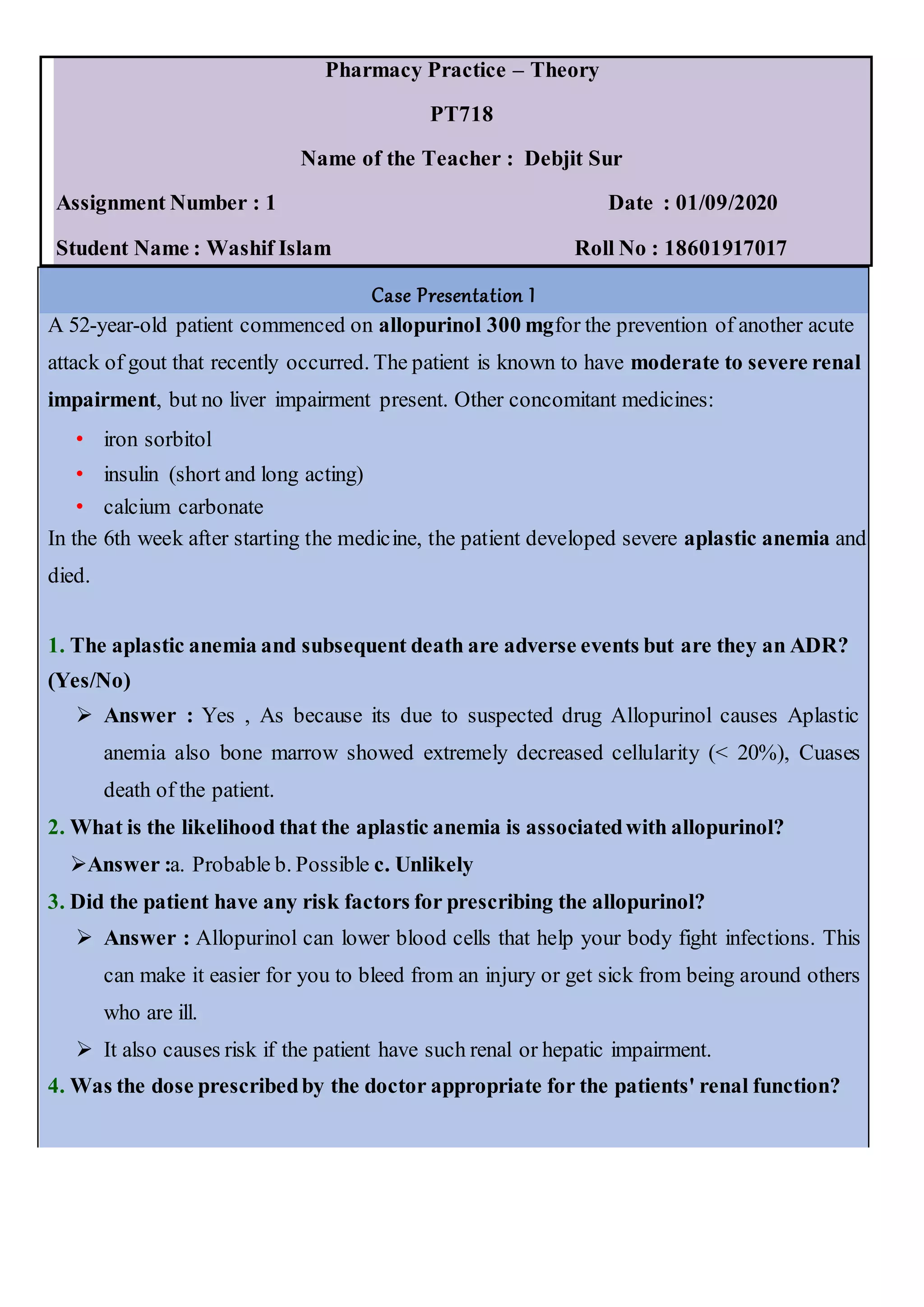 Washif islam case study 1 | DOCX