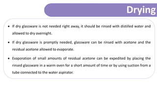 WASHING, DRYING AND STERILIZATION OF GLASSWARES.pptx