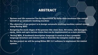 WASHING MACHINE-PPT by ExTc students of BVCOE college | PDF