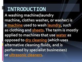 Washing machine | PPTX | Bath and Shower | Personal Care