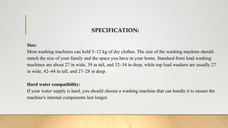 Washing machine case study: Types and Design metrics,Functional modes ...