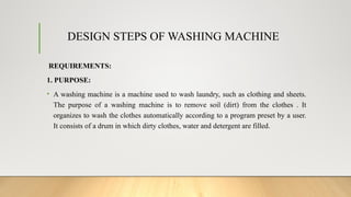 Washing machine case study: Types and Design metrics,Functional modes ...