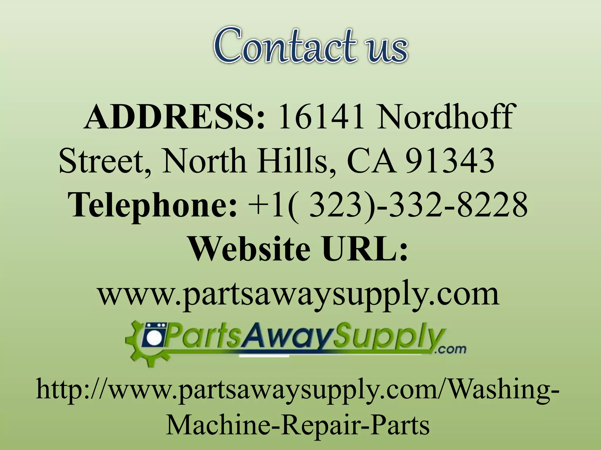 Washing machine parts store | PPTX