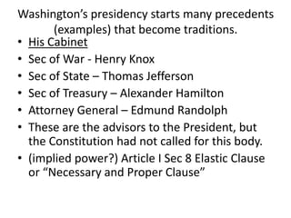 Washington’s presidency ppt | PPT