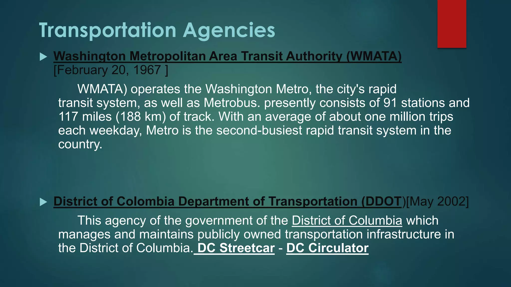 Washington dc transit system | PPTX