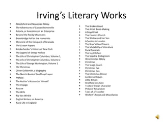 Washington irving tran12 | PPSX | Books and Literature