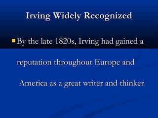 Washington irving power point guided notes ppt | PPT
