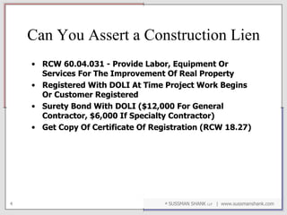 Washington Lien Law | PPT