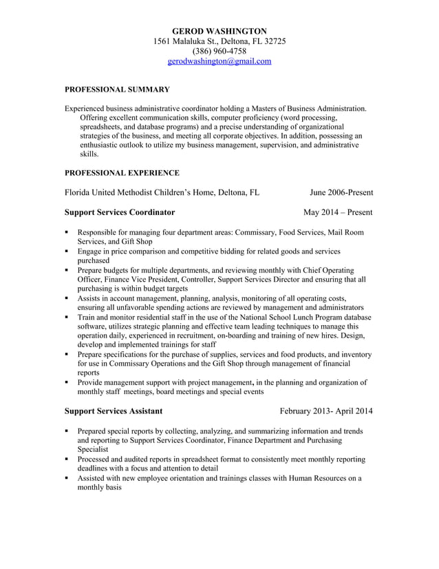 Washington mba business resume | PDF
