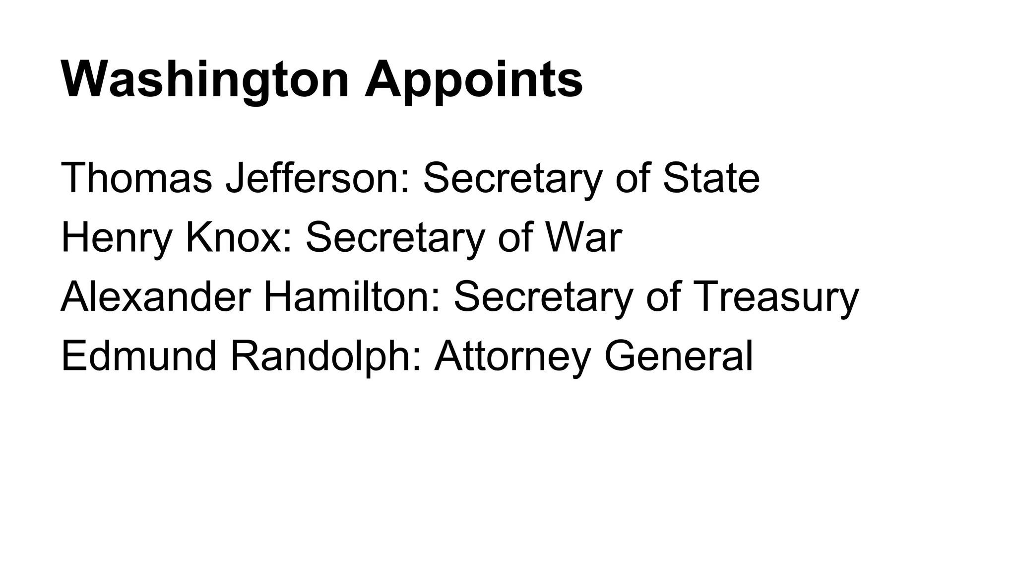 Washington's cabinet | PPT