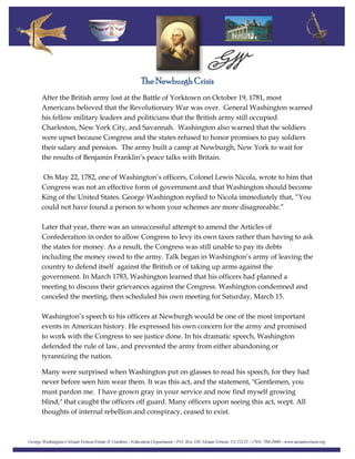 Washington's Newburgh Address | PDF