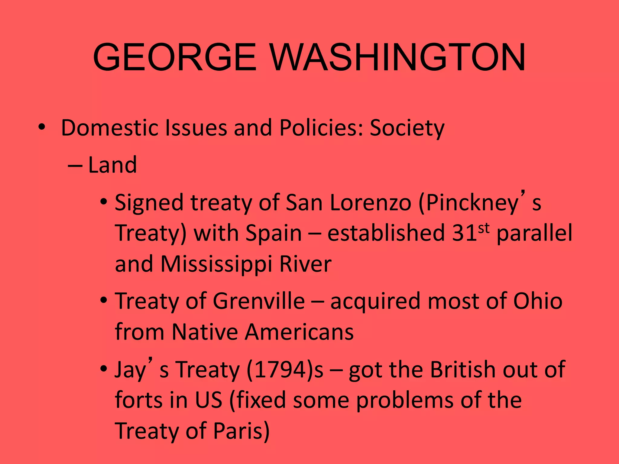 Washington's presidency | PPTX