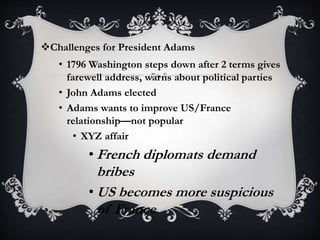 Washington to war of 1812 pp | PPTX