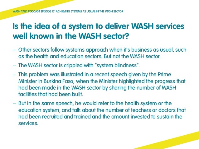 WASH Talk EP 17: Achieving systems as usual in WASH sector